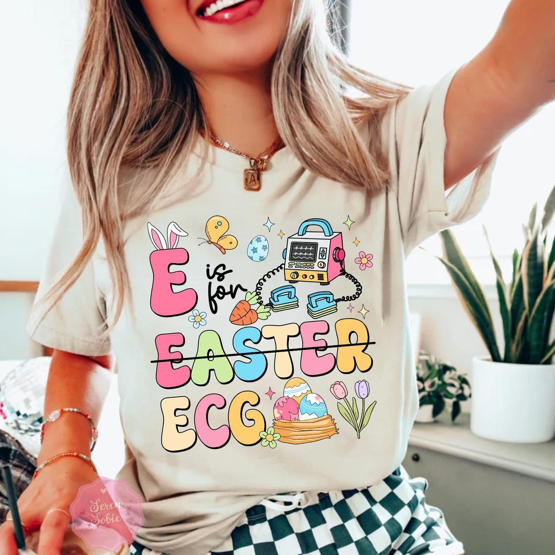 Ecg Nurse Easter Shirt, E is for ECG Shirt, Nursing Student Gift, Ekg ...