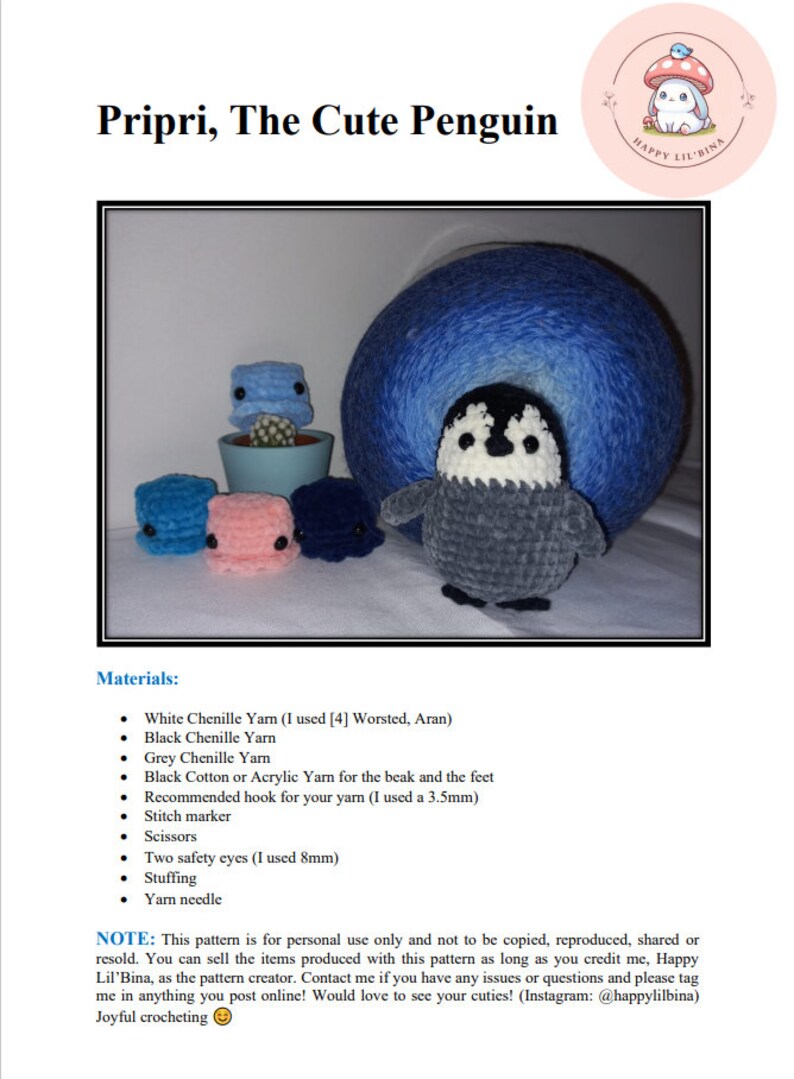 Pripri, the Cute Penguin - Crochet Pattern - Etsy