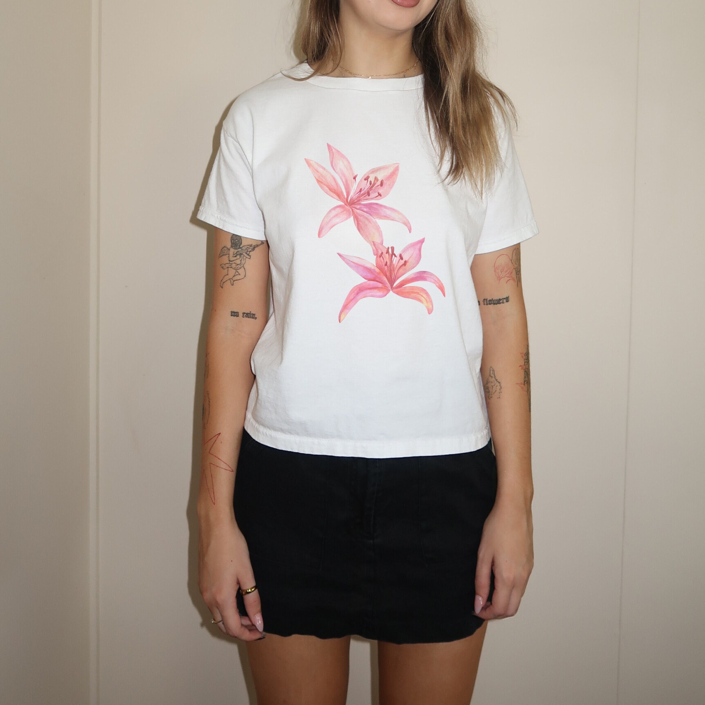 Lily Flower Shirt Baby Tee Pink Lily Tshirt, Casablanca Lily Baby Tee ...