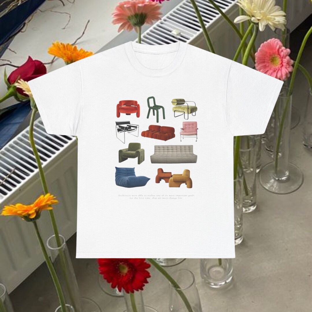 Chair Tshirt Classic Tee Urban Streetwear Graphic Tshirt, Mid Century Modern Chair Shirt, MCM ...