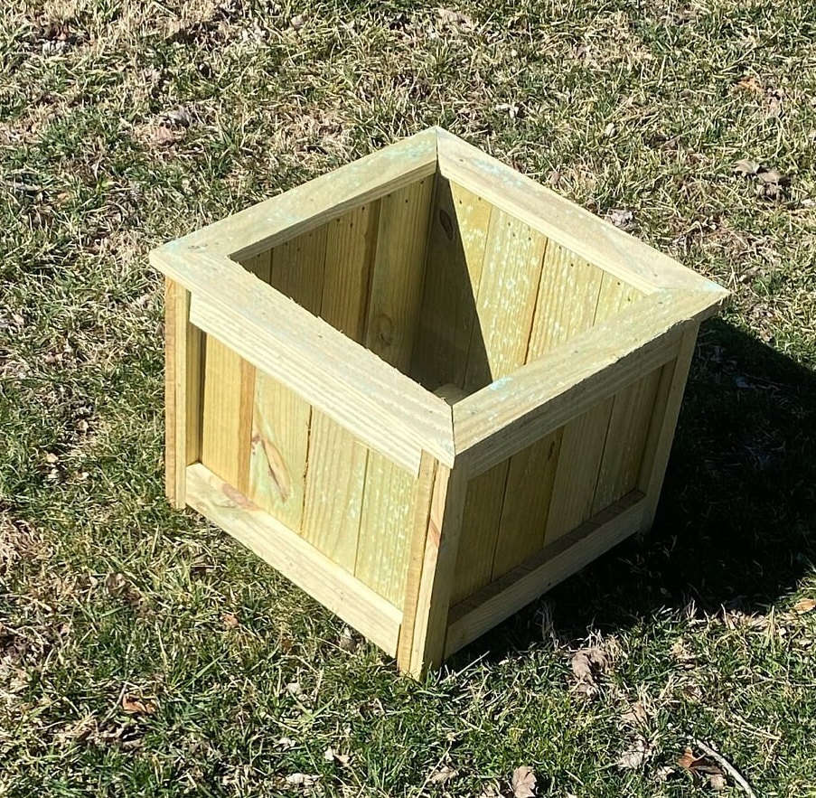 Rustic Wood Planter Box - Etsy