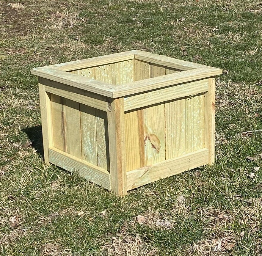 Rustic Wood Planter Box - Etsy