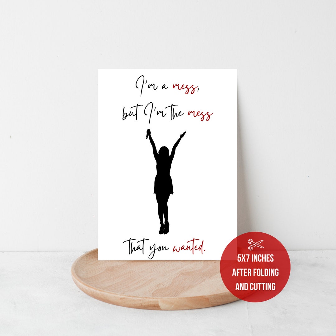 Taylor Swift Card, T Swift, Printable Card for Her, Card for Him, Card ...