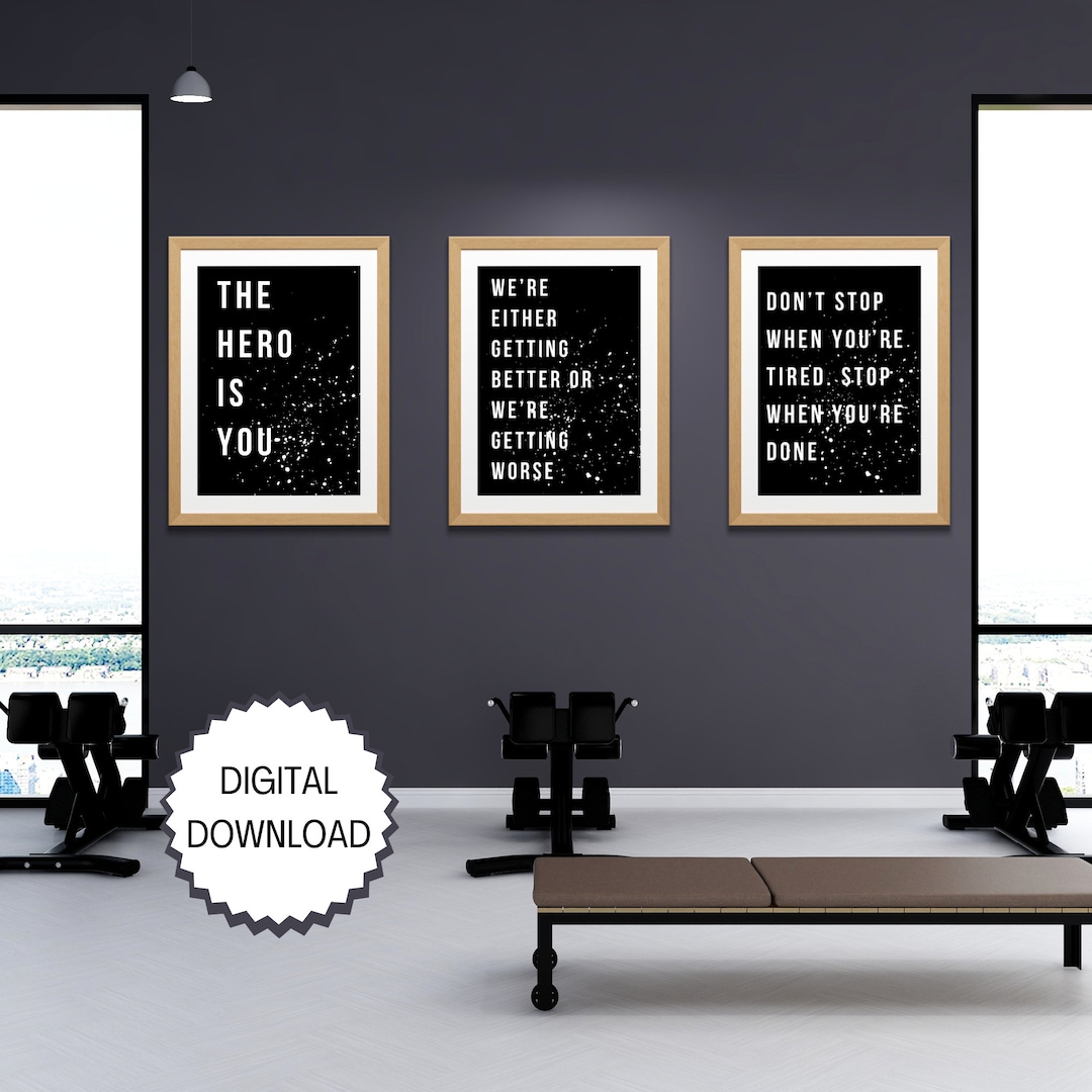 Set of 3 Modern Motivational Wall Art, Motivational Art, Motivational ...