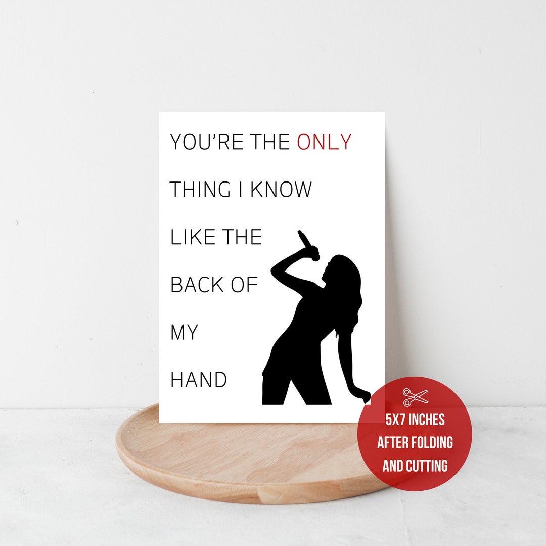Taylor Swift Card, T Swift, Printable Card for Her, Card for Him, Card ...