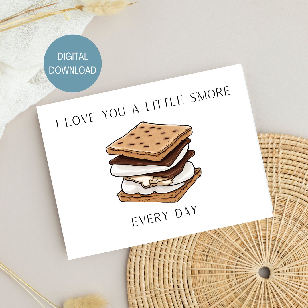 Love You Card, Smores, Love You, Printable Card, Card for Her, Card for ...
