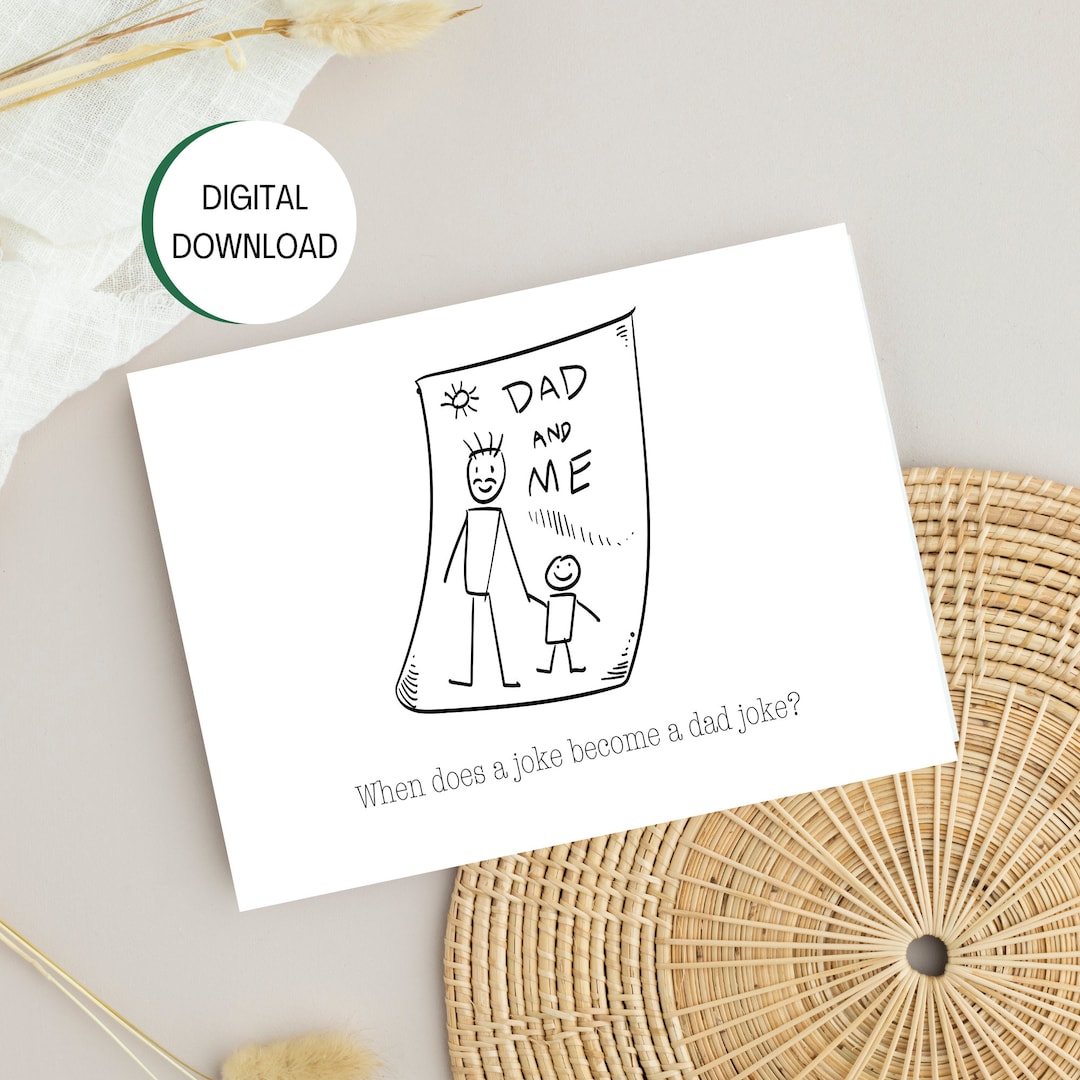 Printable Dad Joke Card, Kids, Dad Jokes, Card for Her, Card for Him ...