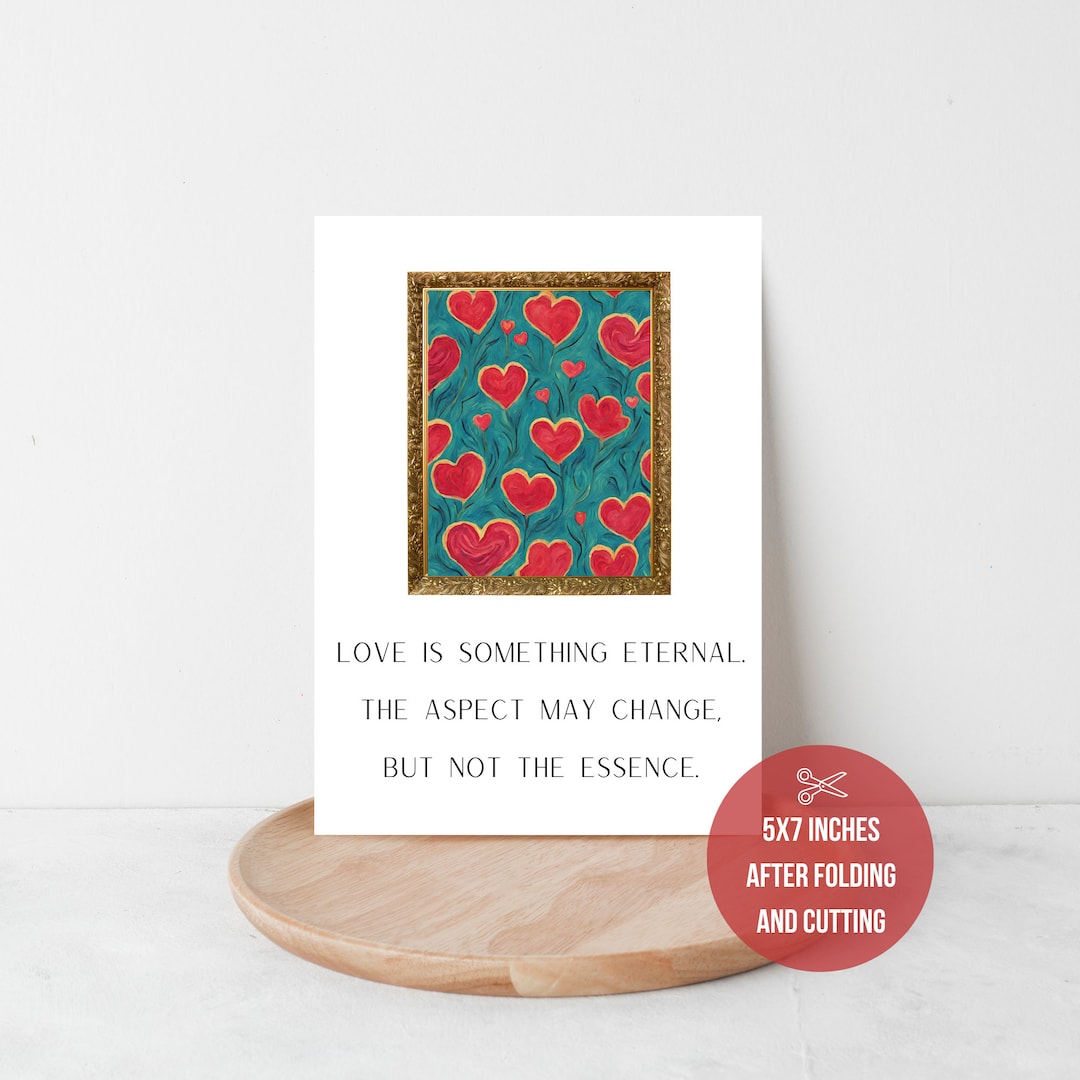 Printable Romance Card for Loved One - Love, Art, Eternal Love, Hearts ...
