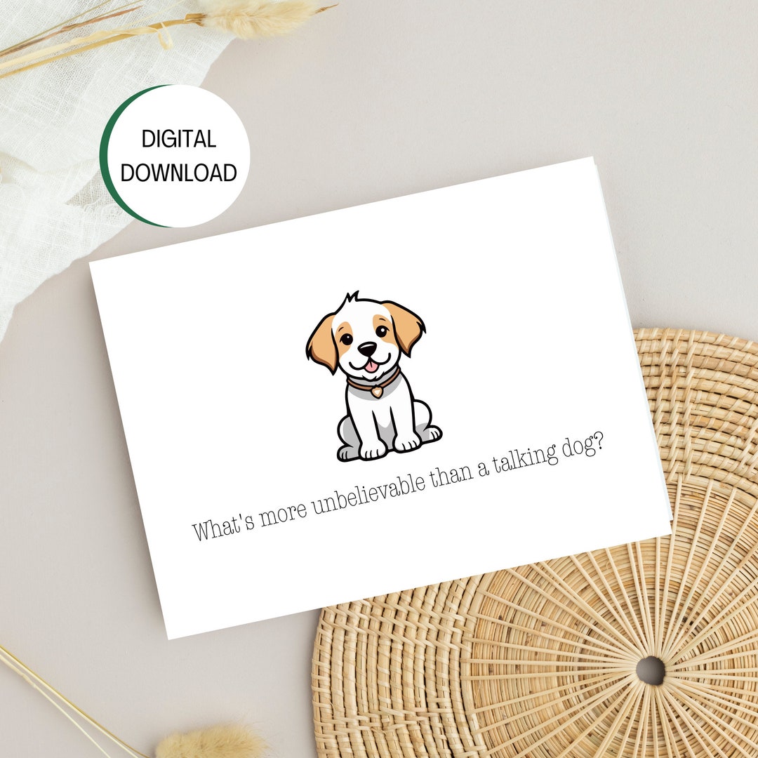 Printable Dad Joke Card, Dogs, Dad Jokes, Card for Her, Card for Him ...