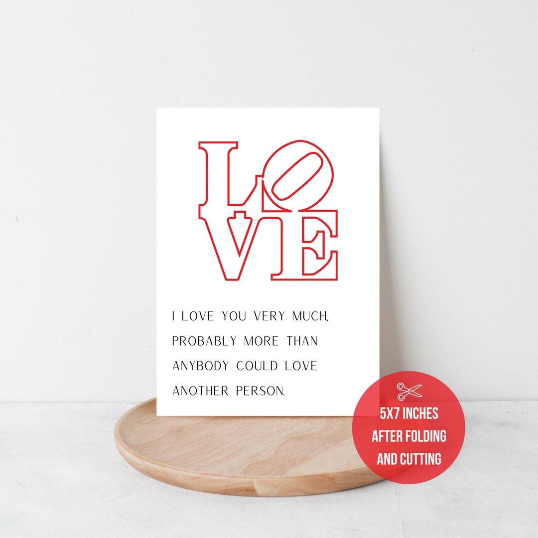 I Love You Card, Printable Card, Love You Lots, Card for Her, Card for ...