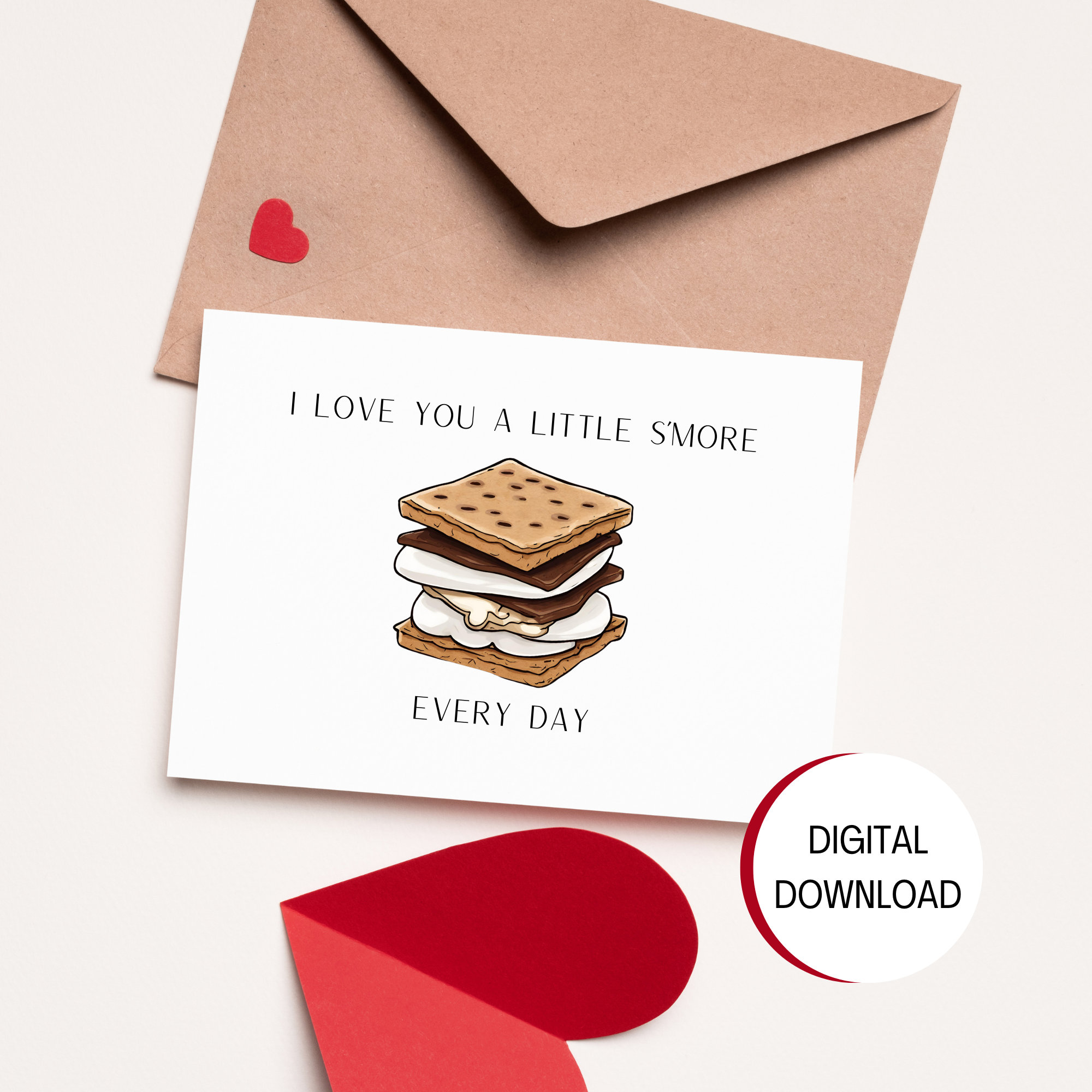 Printable Cute Valentine's Card, Smores, Love You, Card for Her, Card ...