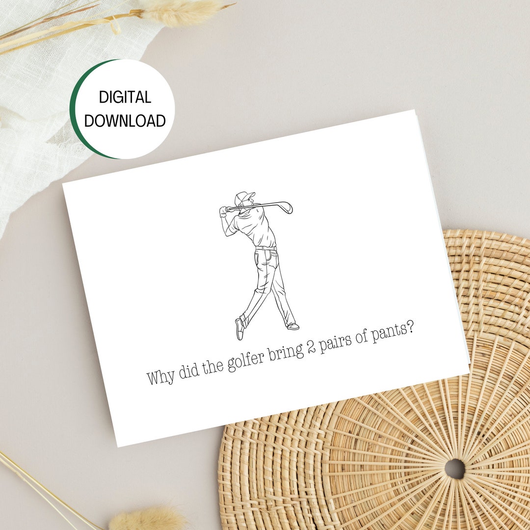Printable Dad Joke Card, Golf, Dad Jokes, Card for Her, Card for Him ...