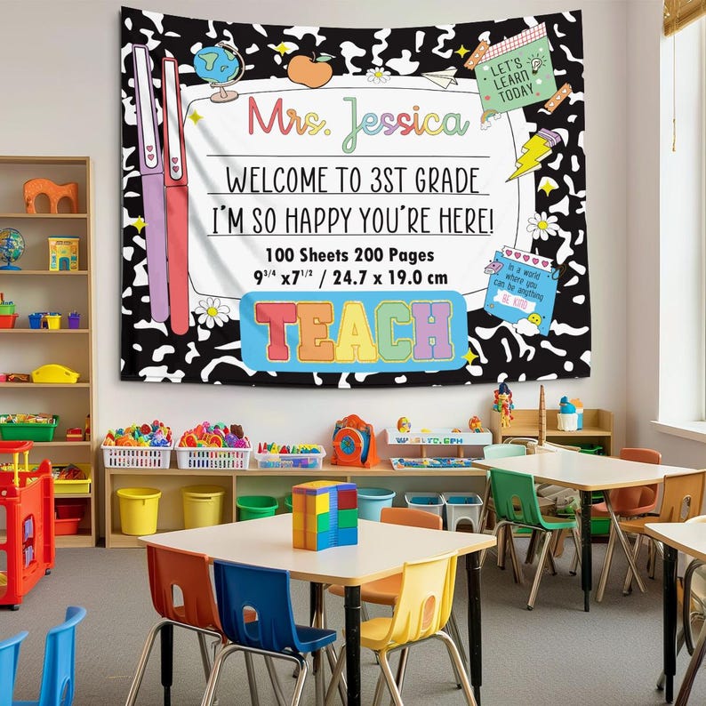 Custom Teacher Name Classroom Banner, Personalized Teacher Name ...