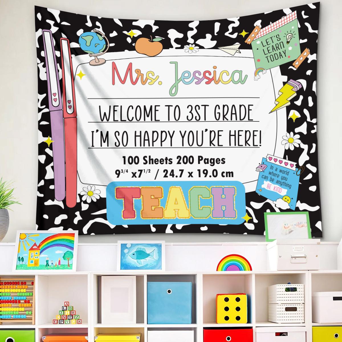 Custom Teacher Name Classroom Banner, Personalized Teacher Name ...