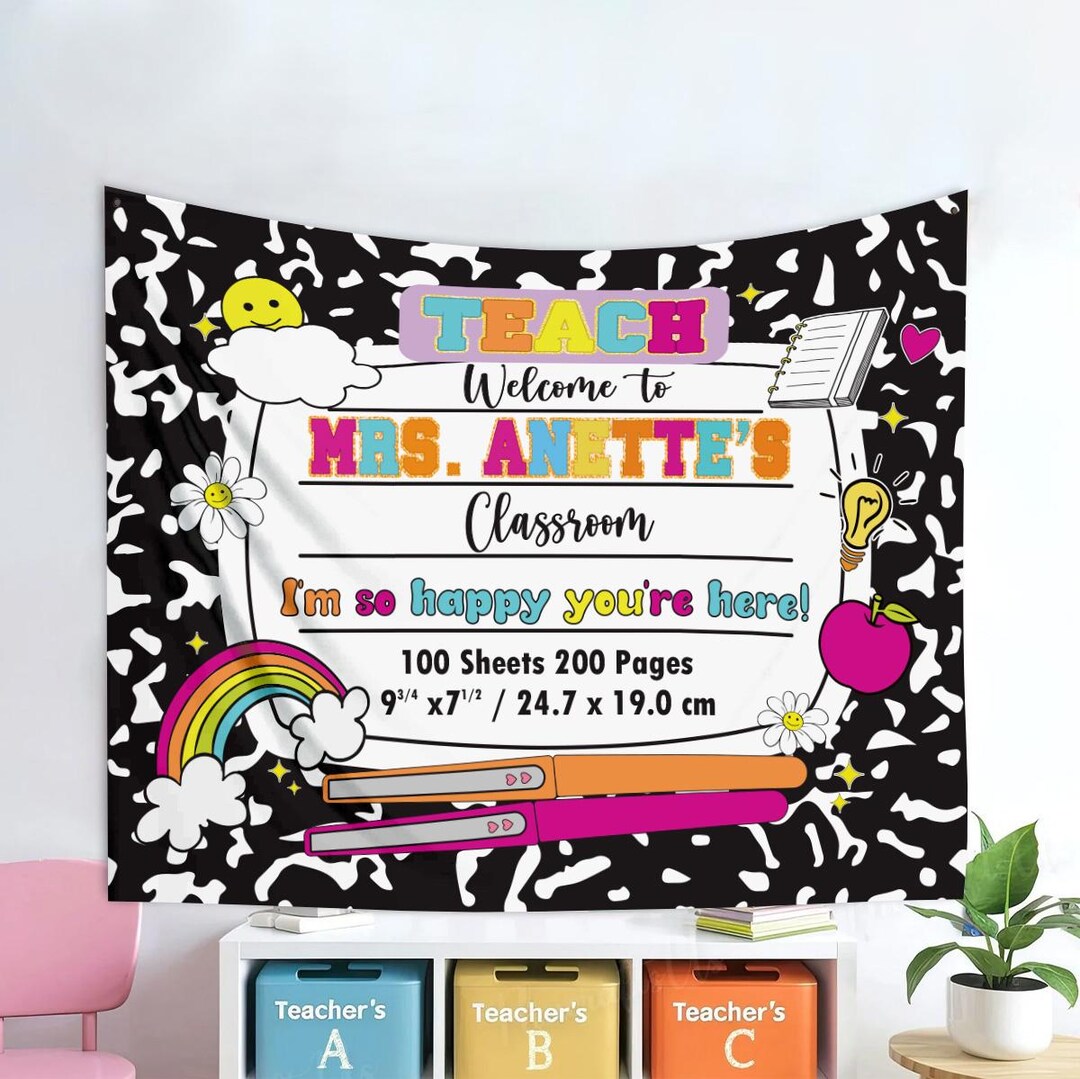 Custom Teacher Name Classroom Banner, Custom Classroom Decor First Day ...