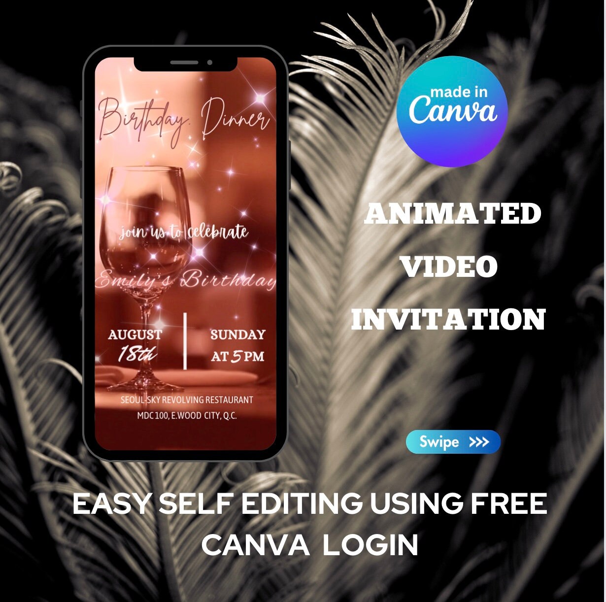 Red Wine Theme Animated Invitation - Etsy