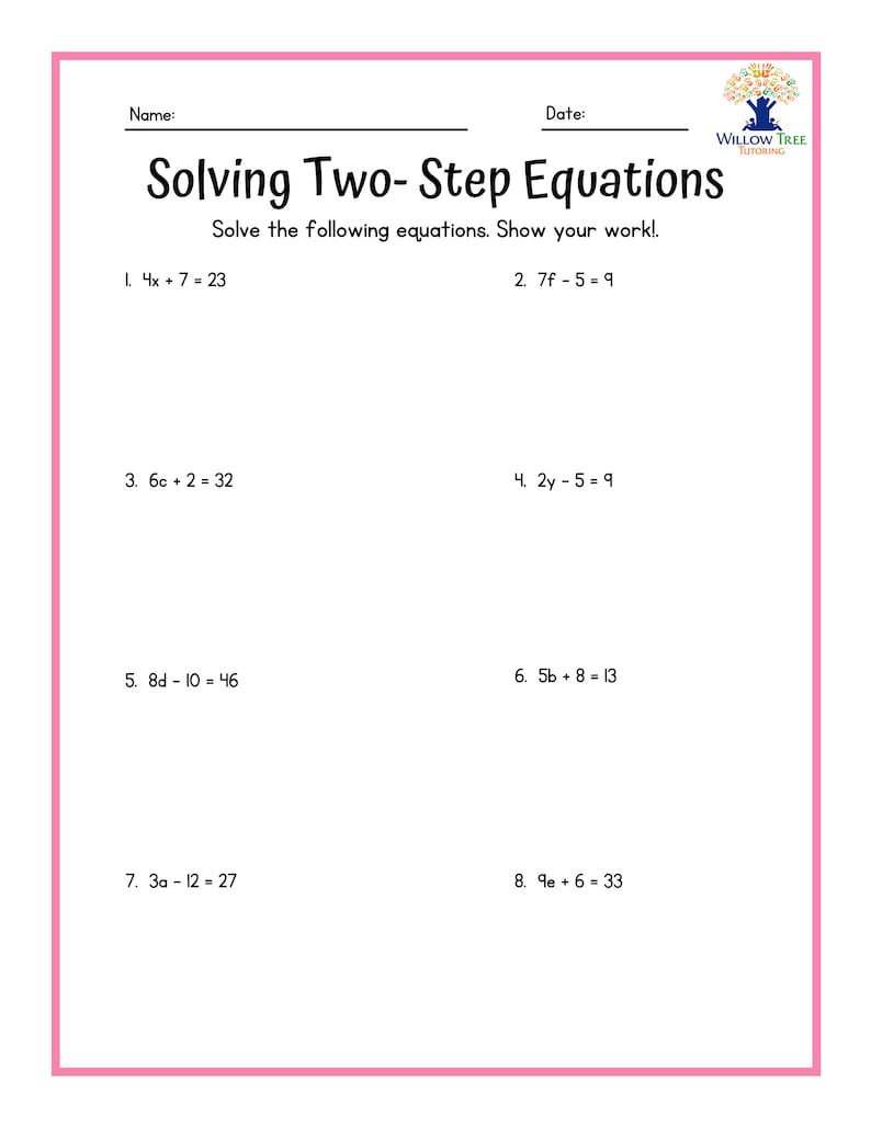 Colorful Solving Multi-step Equations Tiered Worksheets - Etsy