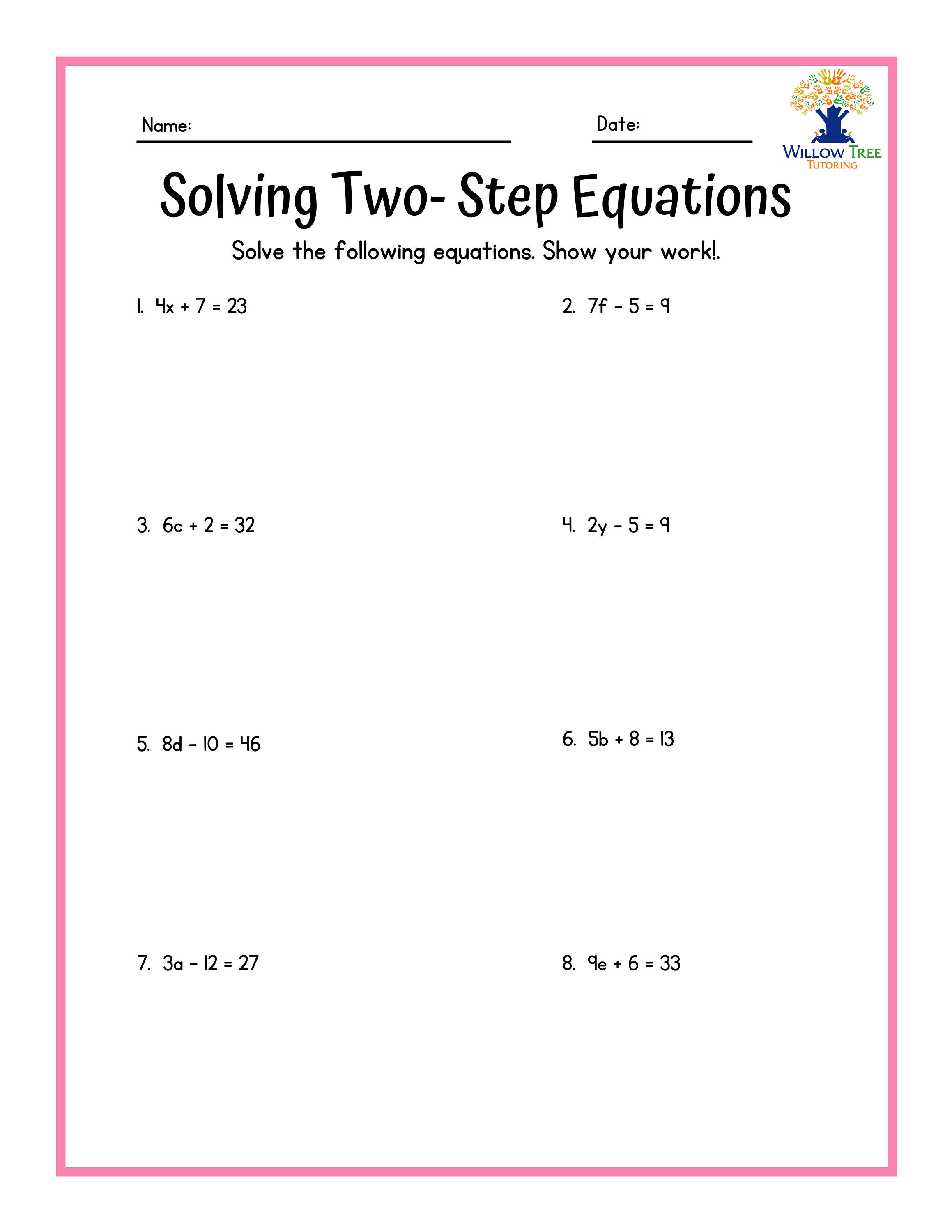 Colorful Solving Multi-step Equations Tiered Worksheets - Etsy