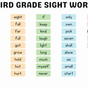 K-3 Rainbow Sight Words and First 500 Sight Words Pack - Etsy