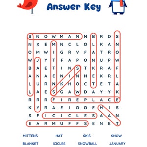 Winter Seasons Word Search Packet Easy - Etsy