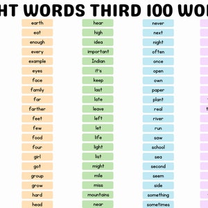 K-3 Rainbow Sight Words and First 500 Sight Words Pack - Etsy