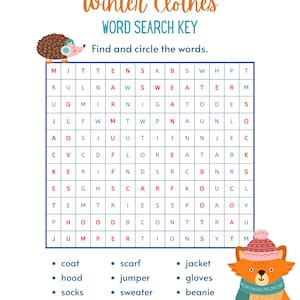 Winter Seasons Word Search Packet Easy - Etsy