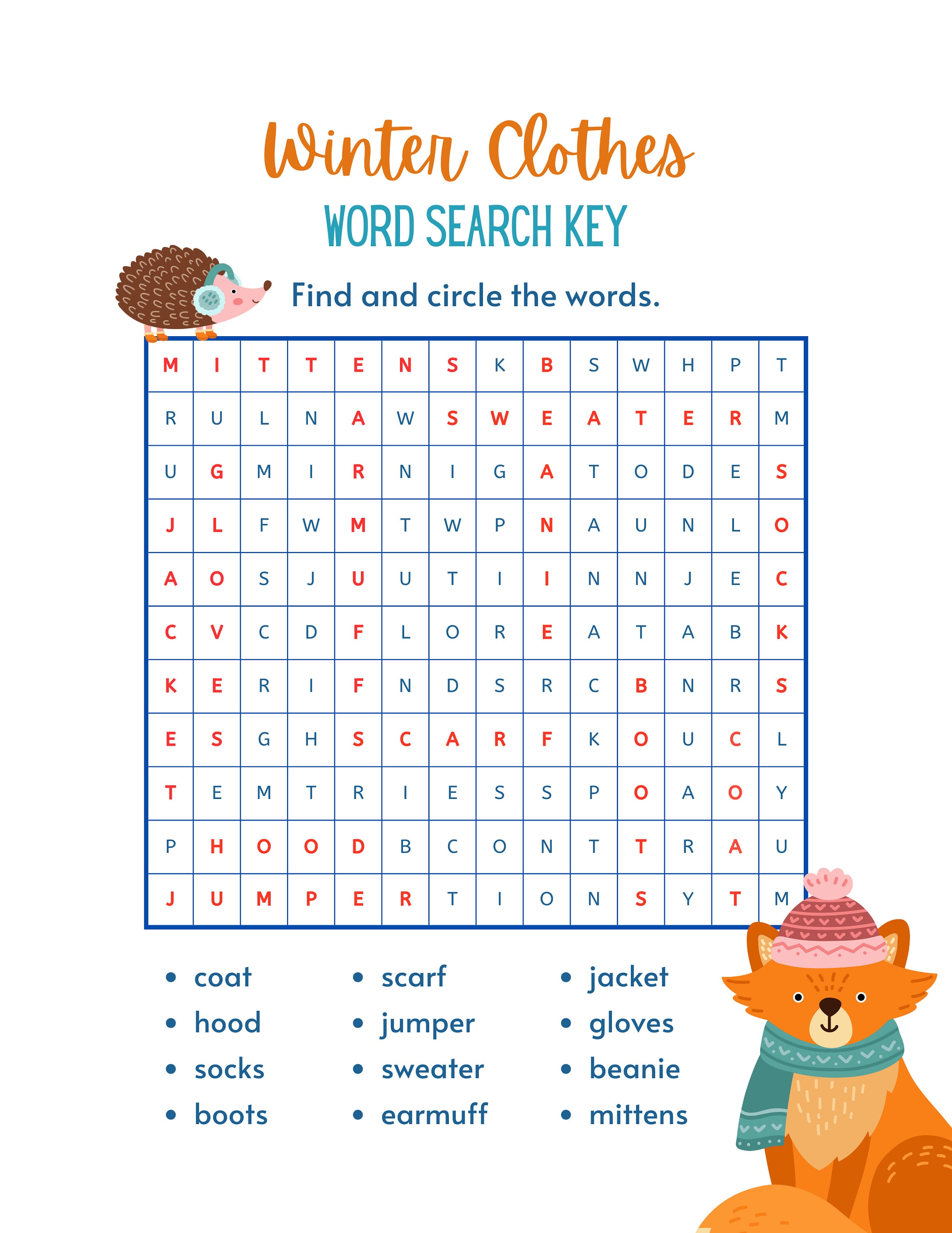Winter Seasons Word Search Packet Easy - Etsy