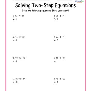 Colorful Solving Multi-step Equations Tiered Worksheets - Etsy