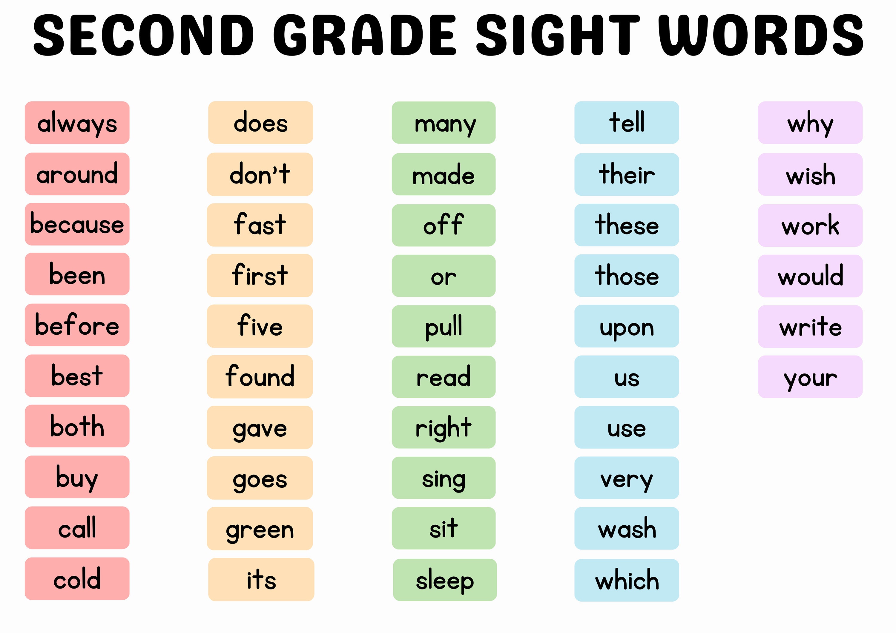 K-3 Rainbow Sight Words and First 500 Sight Words Pack - Etsy