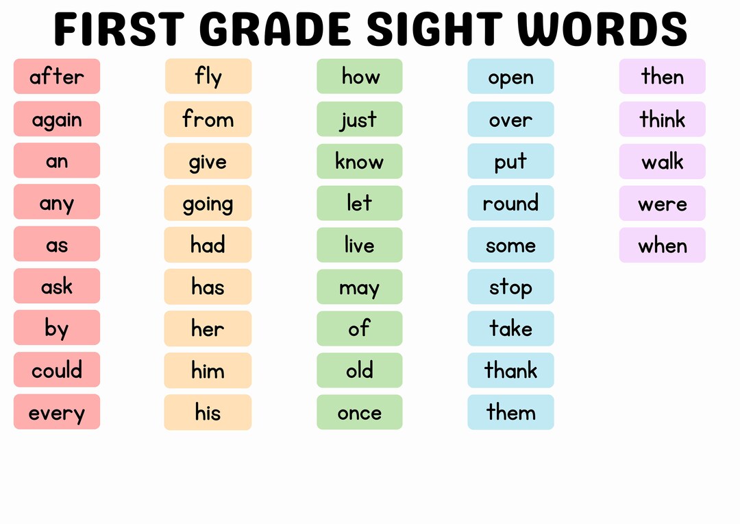 K-3 Rainbow Sight Words and First 500 Sight Words Pack - Etsy