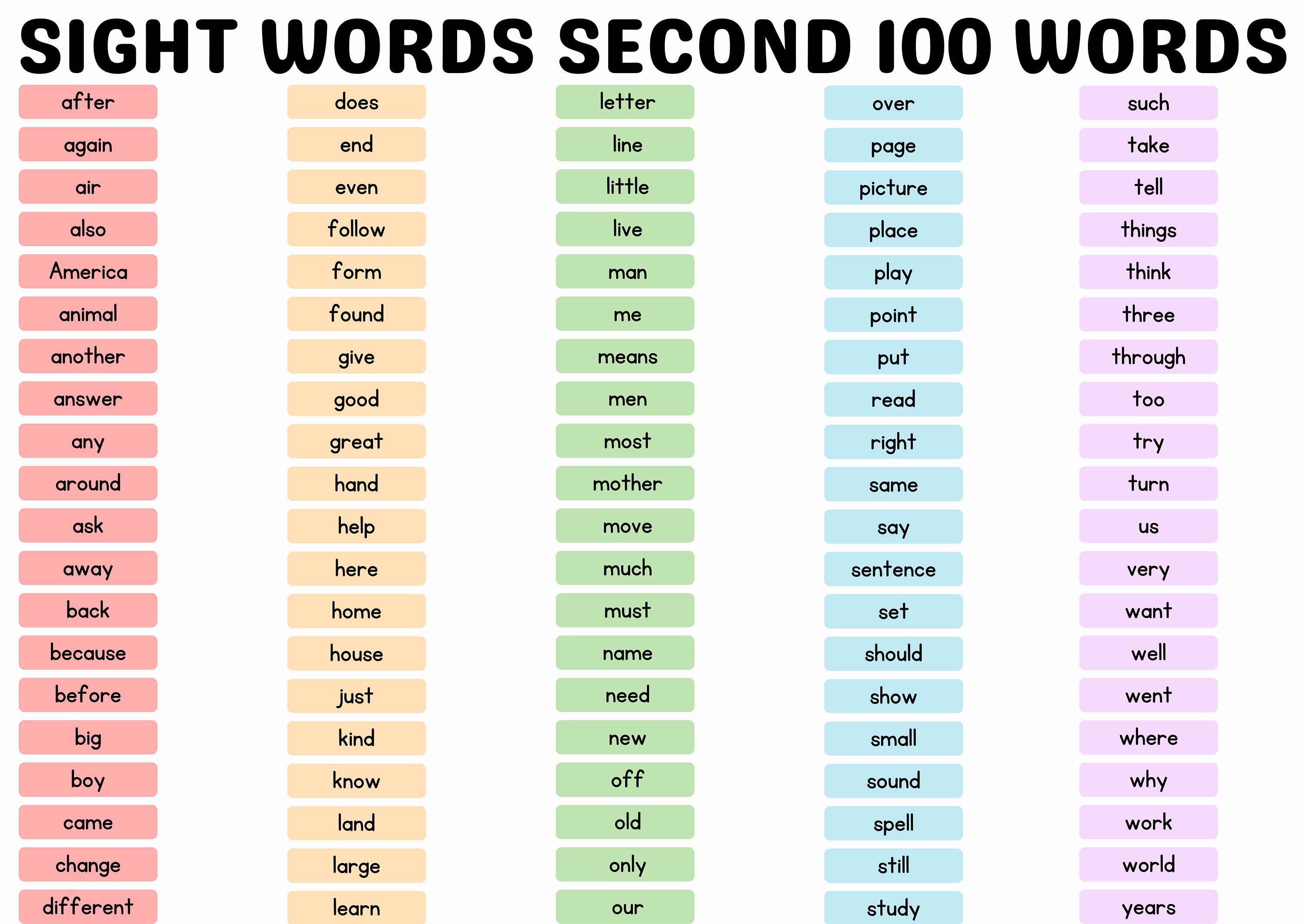 K-3 Rainbow Sight Words and First 500 Sight Words Pack - Etsy