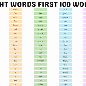 K-3 Rainbow Sight Words and First 500 Sight Words Pack - Etsy