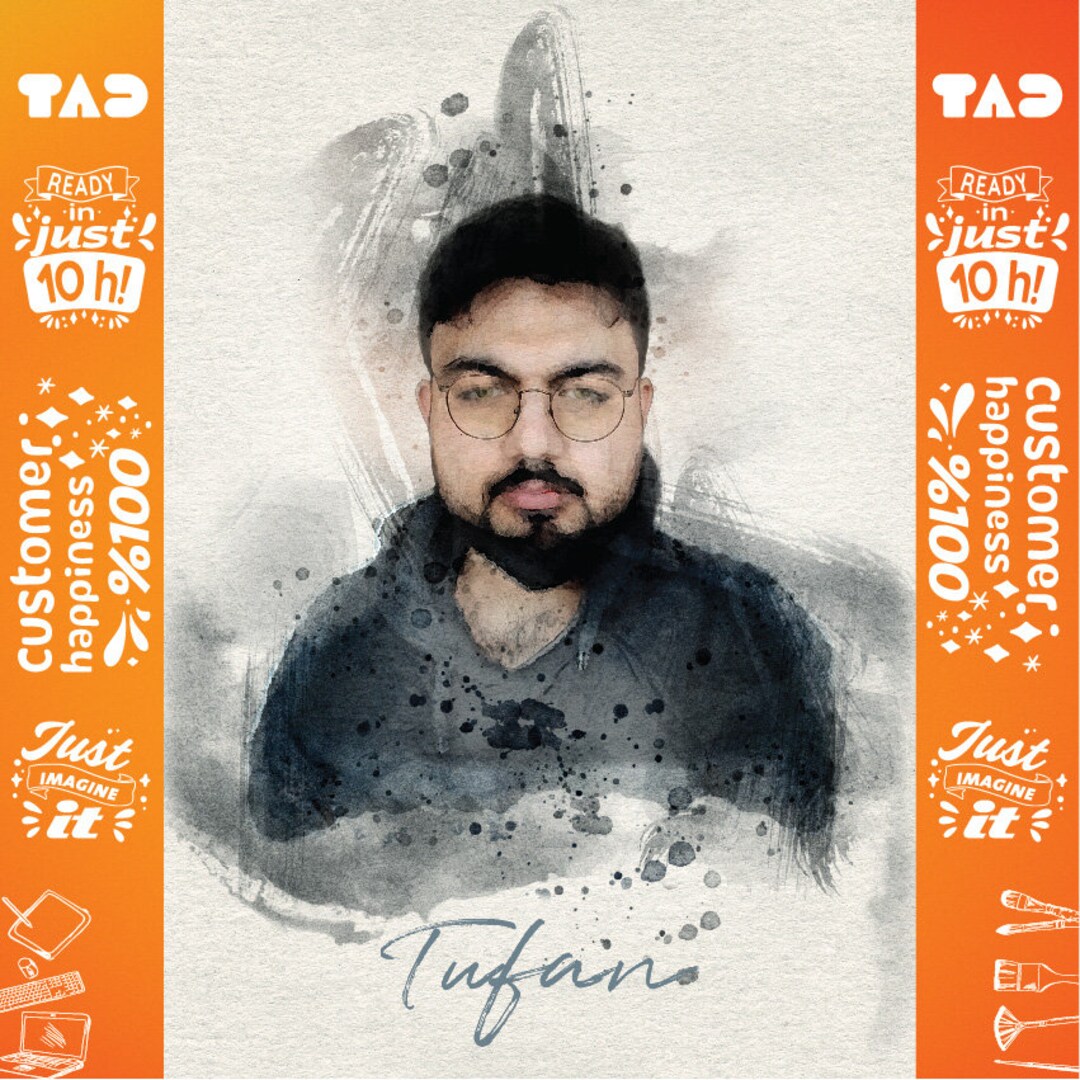 Watercolour Painting Photos Custom Combine Editing Special Text Design ...