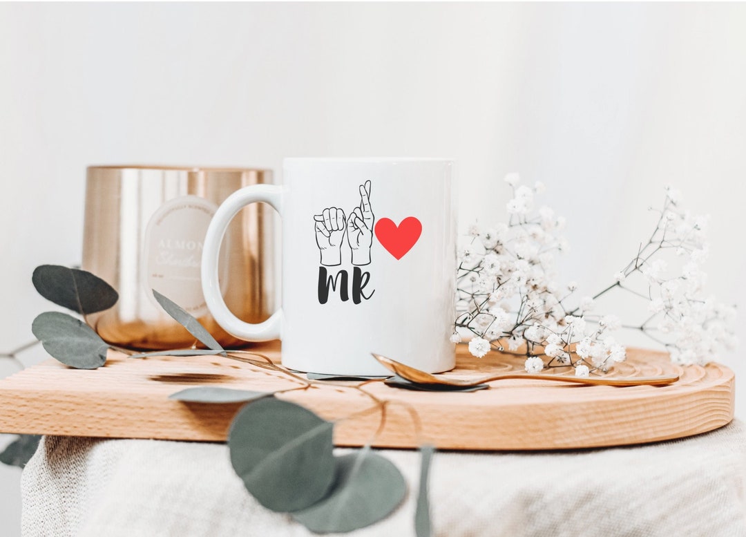 Mr., Love Sign Language Mug, ASL I Love You Hand Gesture, Heart Coffee ...