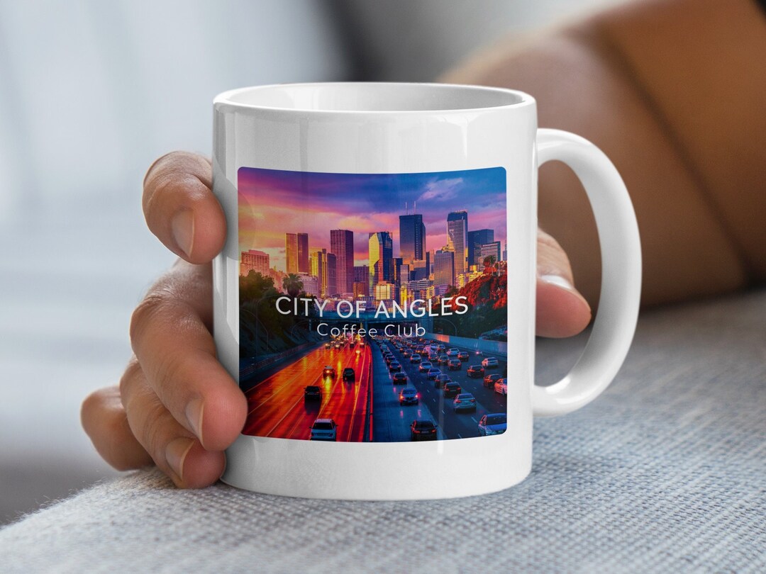Los Angeles Sunset Skyline Coffee Mug, City of Angels Commuter Gift ...