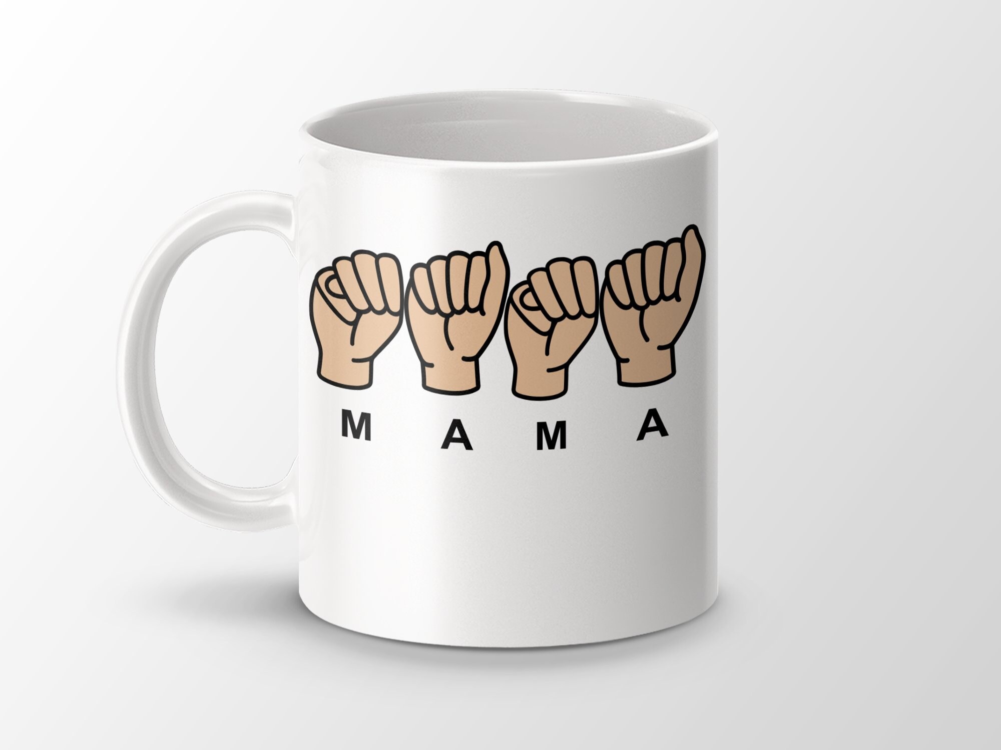Mama ASL Mug, ASL Gift, Sign Language Gift, Deaf Gift, Coffee Mug With ...