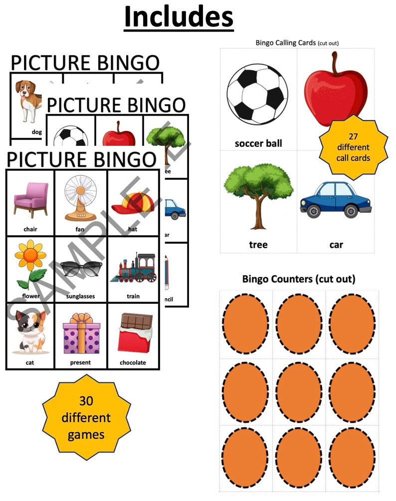 Printable Picture Bingo - Etsy