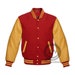 Varsity Letterman Baseball in Red Wool and Genuine Yellow Leather ...