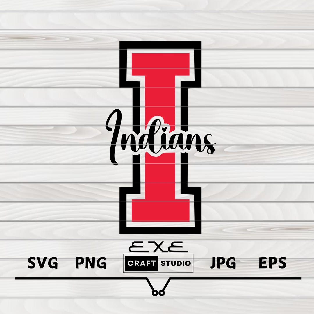 Indians Svg, Indians Mascot Svg, Indians Cheer Svg, Indians Shirt Svg ...