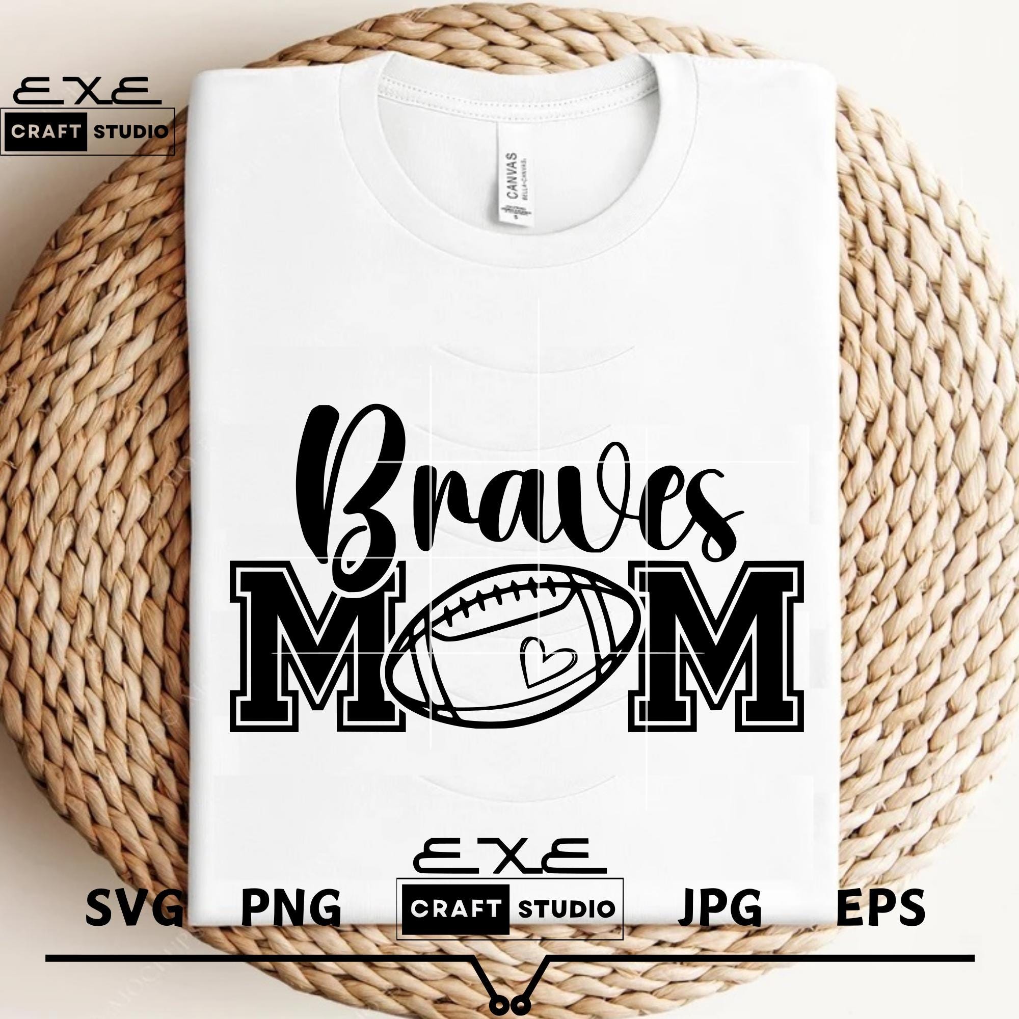 Braves Football Mom Svg, Braves Svg, Braves Cheer Svg, Braves Shirt Svg ...