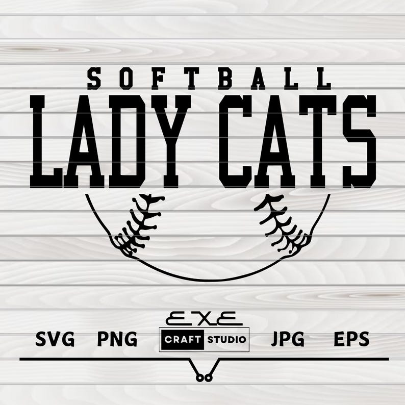 Lady Cats Svg, Lady Cats Softball Svg, Softball Svg, Lady Cats Mascot ...