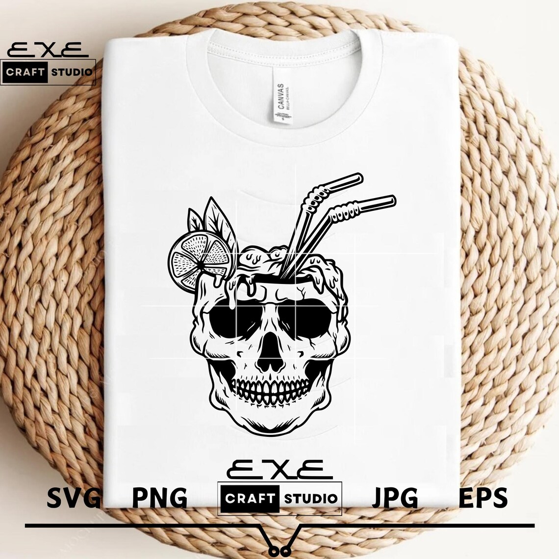 Summer Skull SVG, Tropical Skull Svg, Champaigne Skull Svg, Skull Svg ...