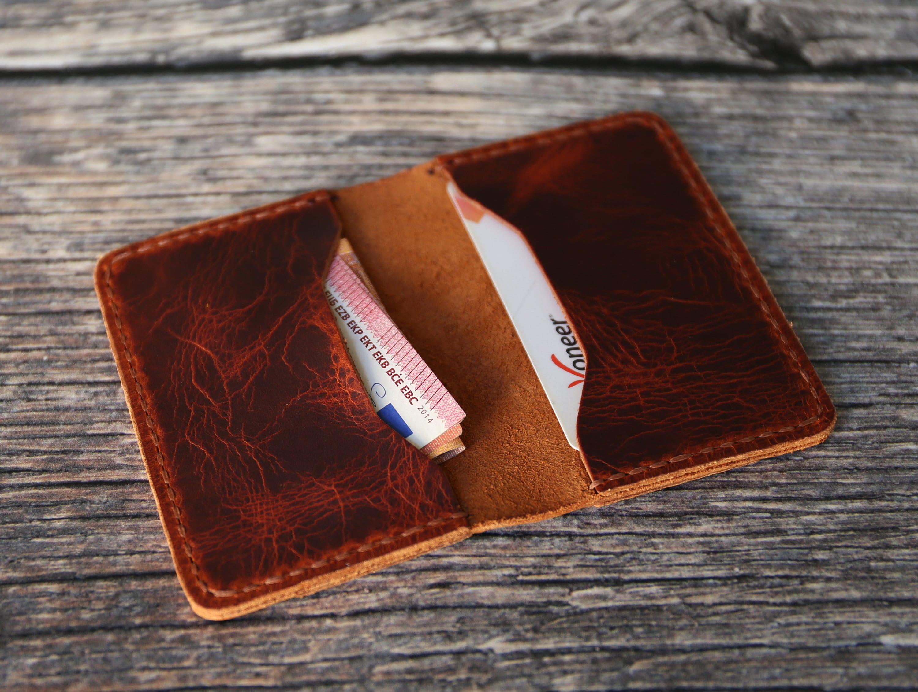 Leather Bifold Wallet Pattern: Minimalist Card Holder (PDF Download) - Etsy