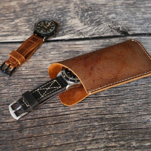 Leather Watch Case, Watch Protector, Single Watch Pouch, Travel ...