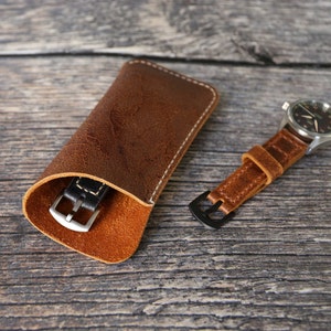 Leather Watch Case, Watch Protector, Single Watch Pouch, Travel ...