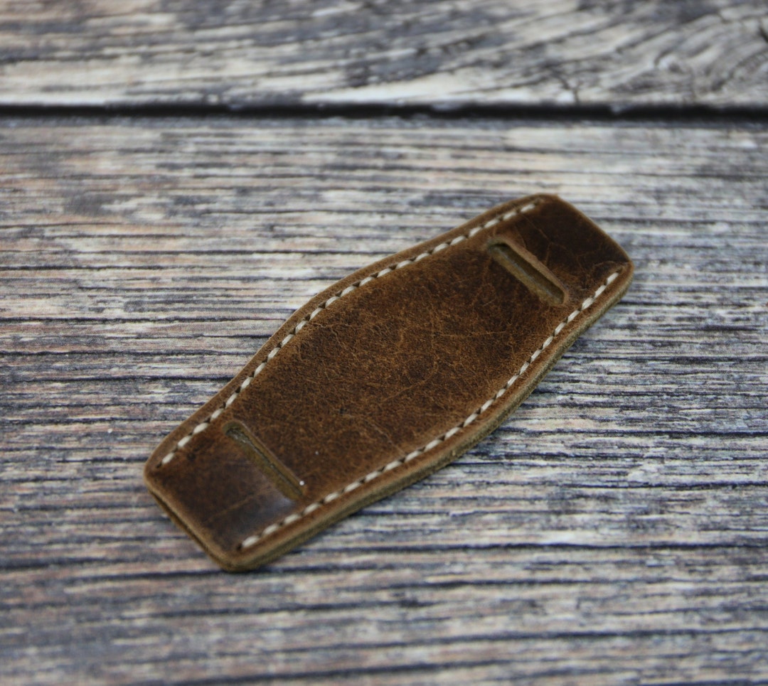 Handmade Leather Bund Pad Vintage Style, Natural Crazy Cow Leather Cuff ...