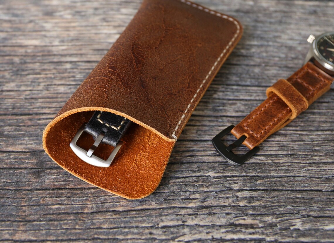 Leather Watch Case, Watch Protector, Single Watch Pouch, Travel ...