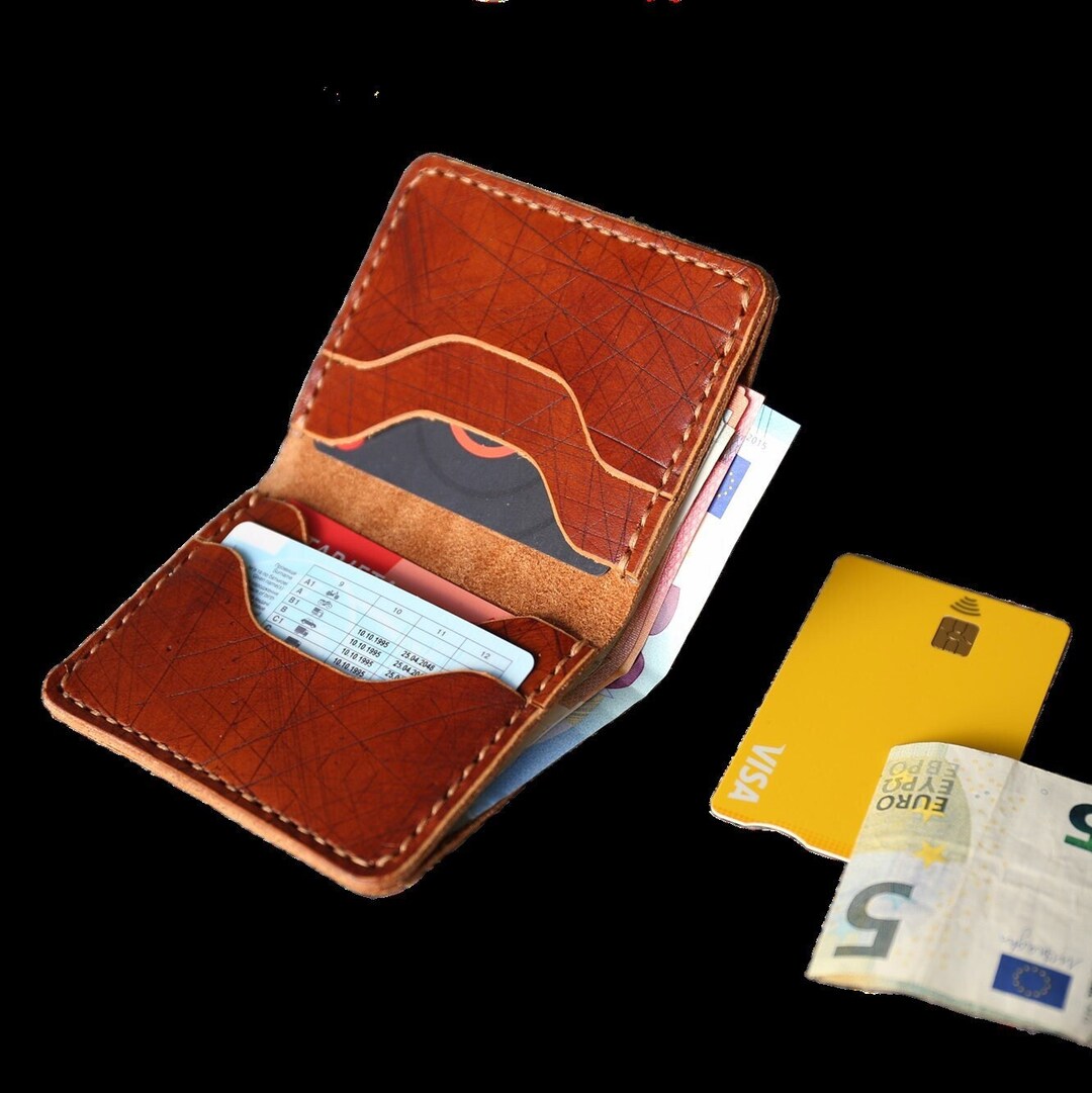 Leather Bi-fold Wallet Pattern: Minimalist Card Holder DIY (PDF ...