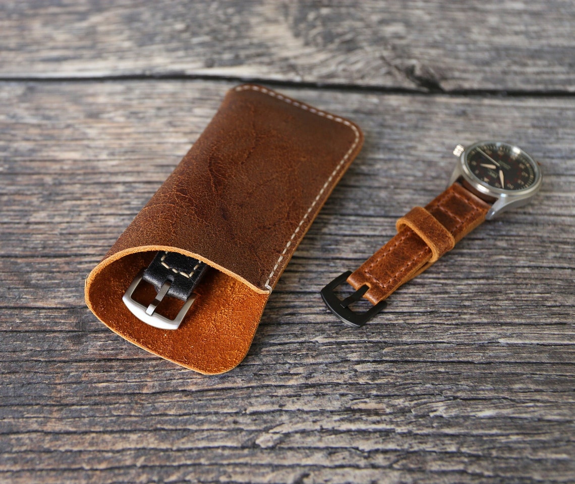 Leather Watch Case, Watch Protector, Single Watch Pouch, Travel ...