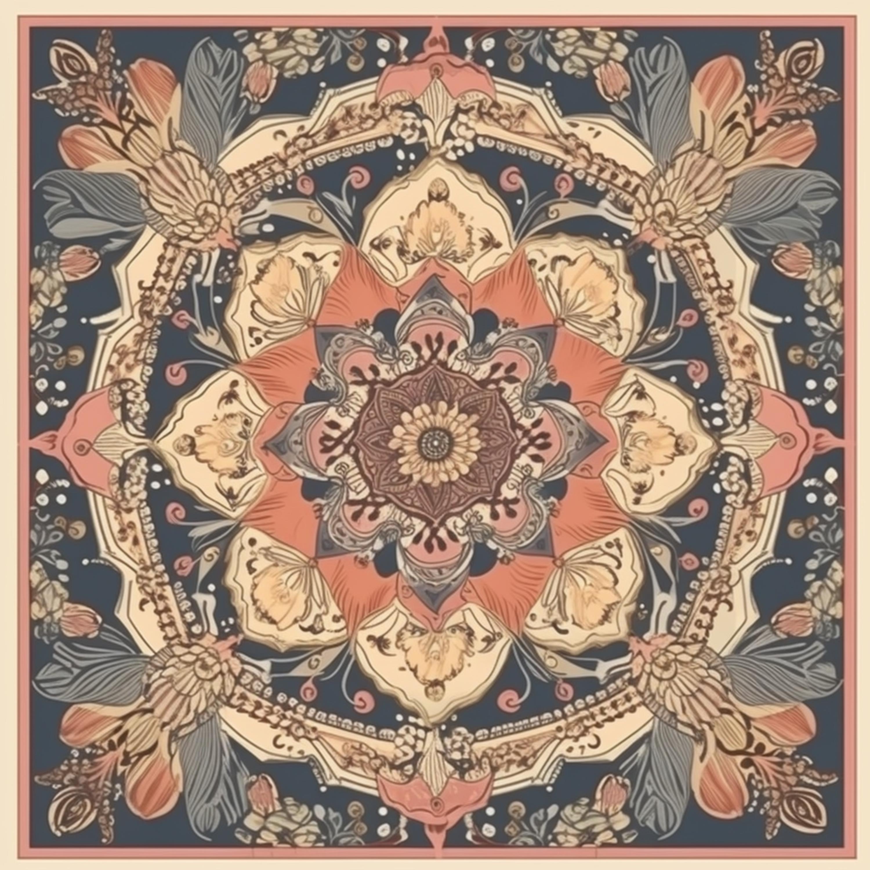 Mandala Bandana Spiritual Scarf – Indian Boho Square Head Wrap ...